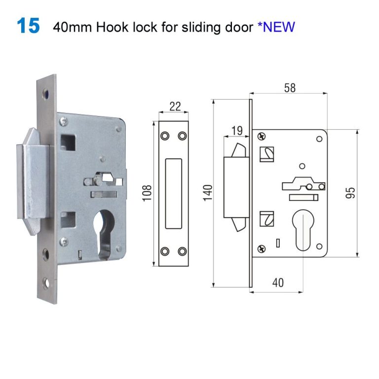 40mm Mortise Lock Body With Cylinder Hole For Sliding Doors – Asia ...