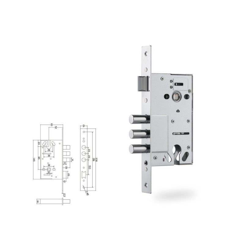 3 Deadbolt Mortise Lock For Armoured Steel Doors With Cylinder And ...