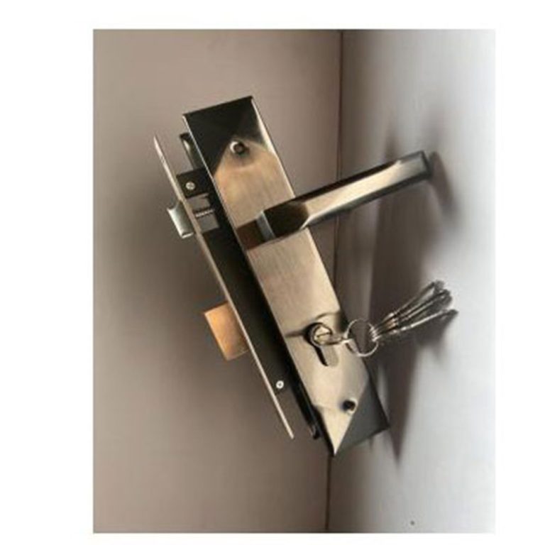 Universal Aluminium Door Handle Lock Set - Steel Plate Compatibility ...