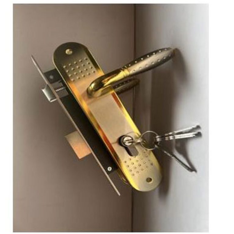 Multi-Fit Aluminium Door Handle Lock Set - Steel Base Adaptability ...