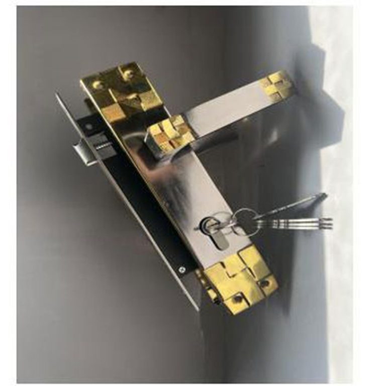 Architectural Aluminium Door Handle And Lock Set - Steel Mounted ...