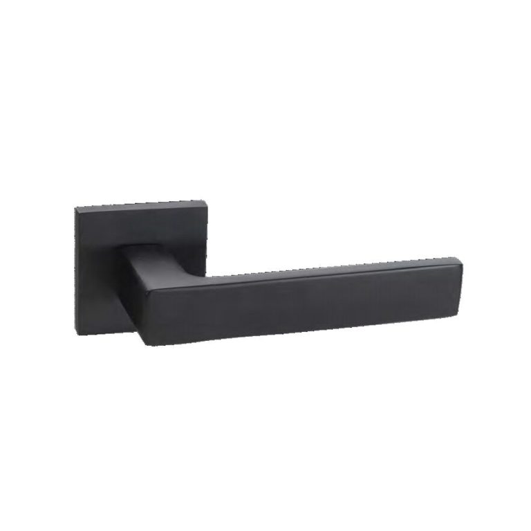 Black Aluminium Door Handle With Square Rosette For Central Asia ...