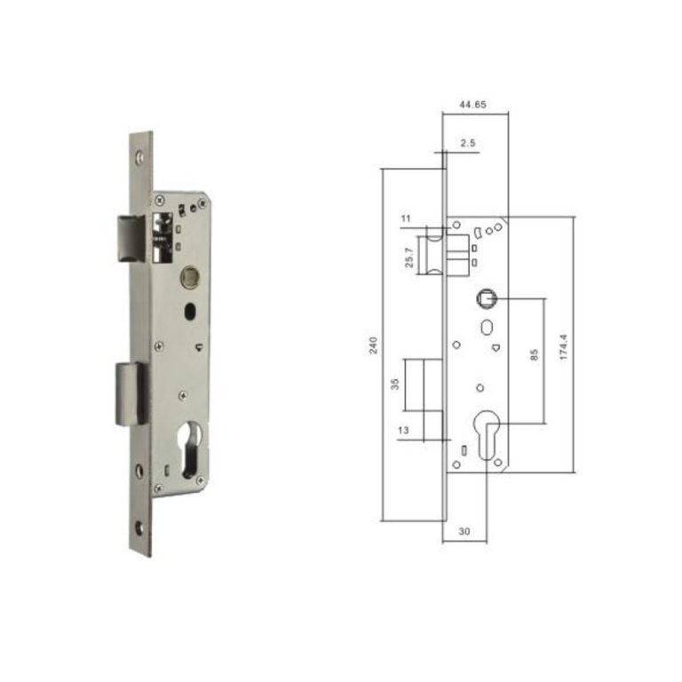 Asia European UPVC PVC Door Mortise Lock Body With Cylinder Hole Insert ...